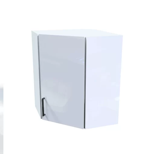24 inch Upper Diagonal Corner Kitchen Cabinet White High Gloss